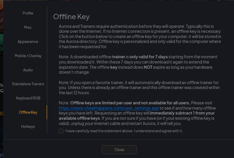 How do i use my Offline Key in Aurora? – Cheat Happens Support